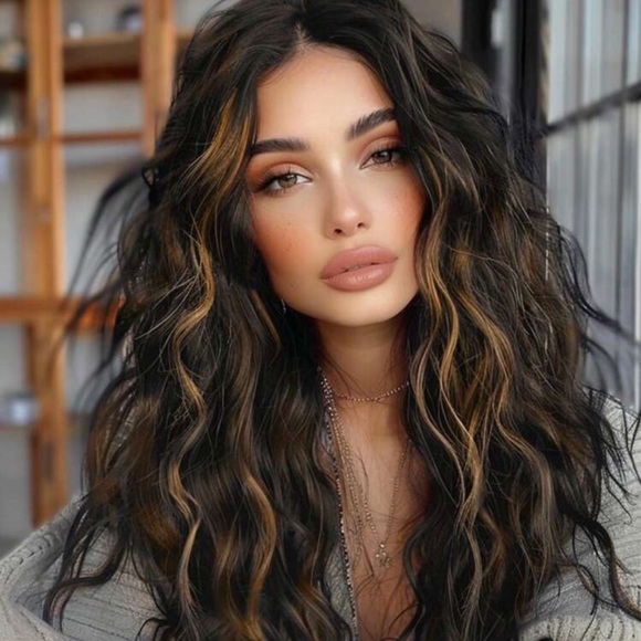 Lux wigs | Hair | Shaggy Blonde Long Curly Female Wig With Black ...